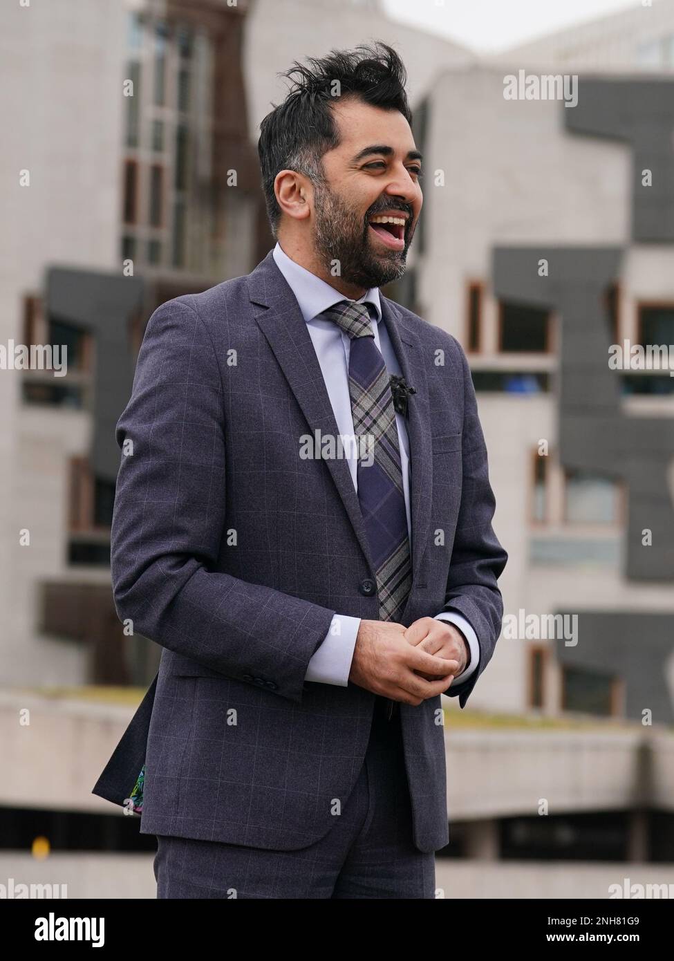 Scottish National Party leadership candidate Humza Yousaf during a ...