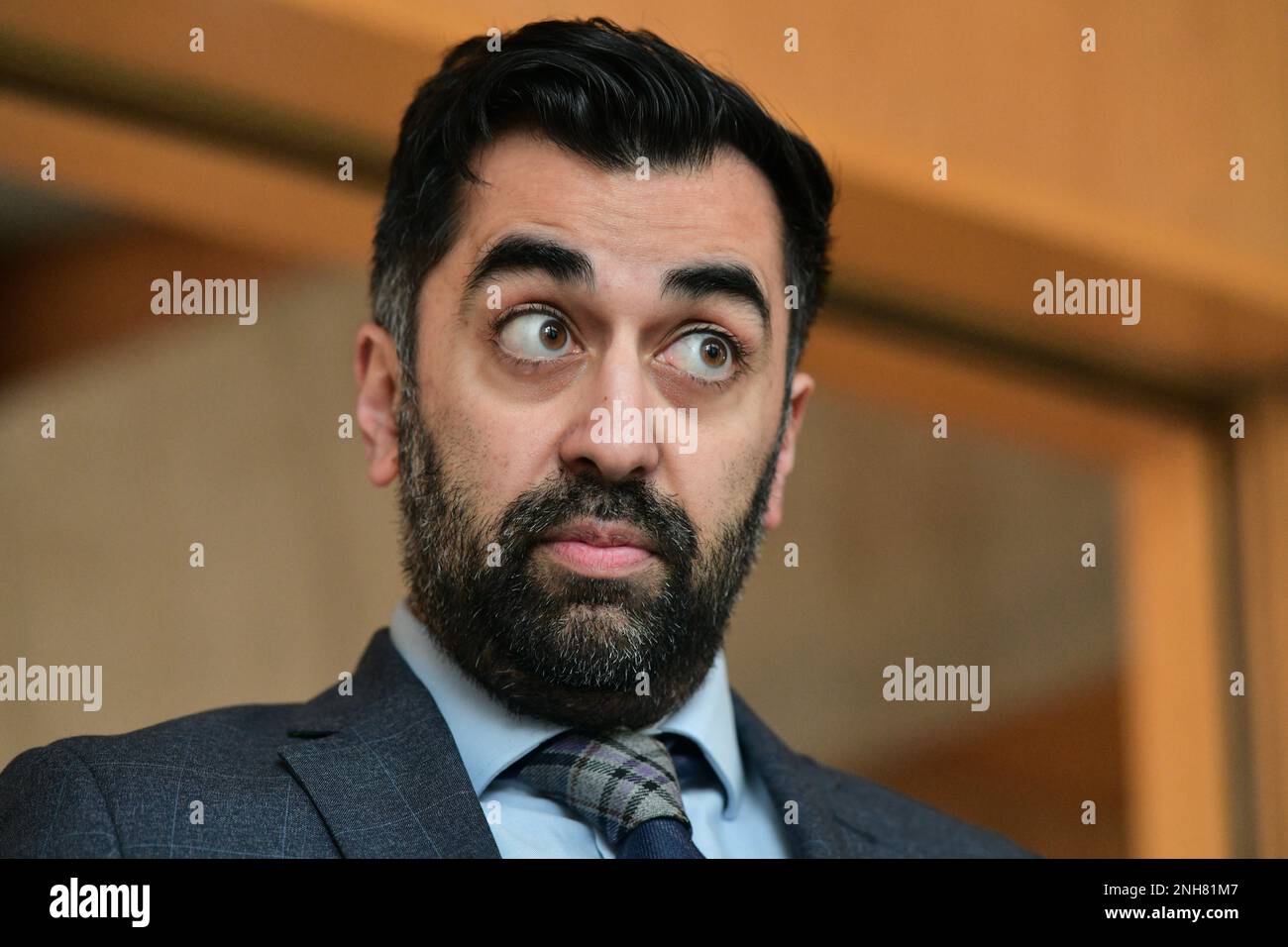 Edinburgh Scotland, UK 21 February 2023 SNP Leader candidate Humza ...