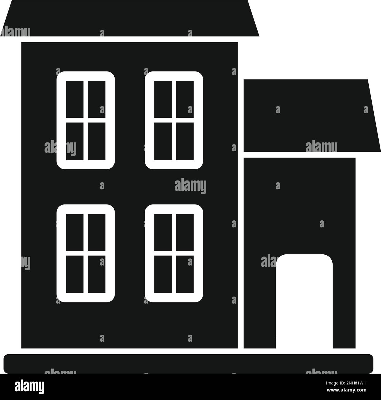 Monster creepy house icon simple vector. Scary night. Fear mansion ...