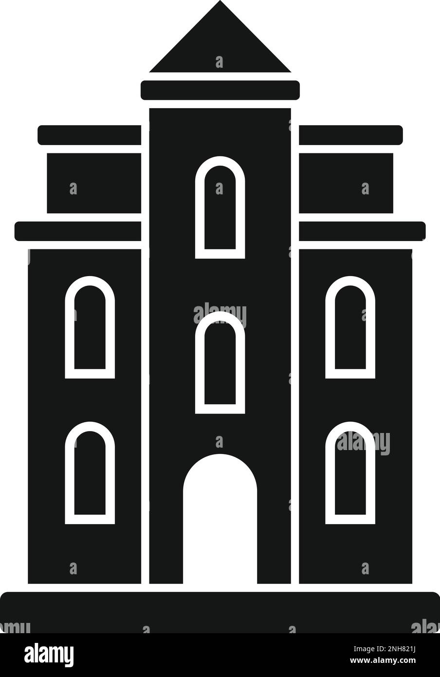 Dark creepy house icon simple vector. Horror night. Scary ghost Stock ...