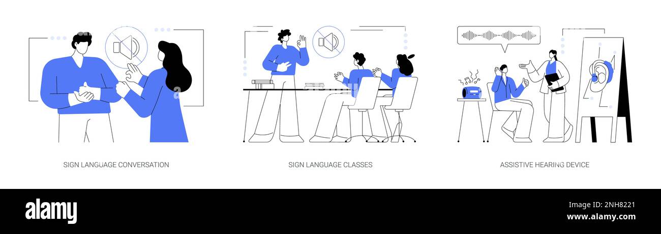 Disability communication abstract concept vector illustrations Stock ...