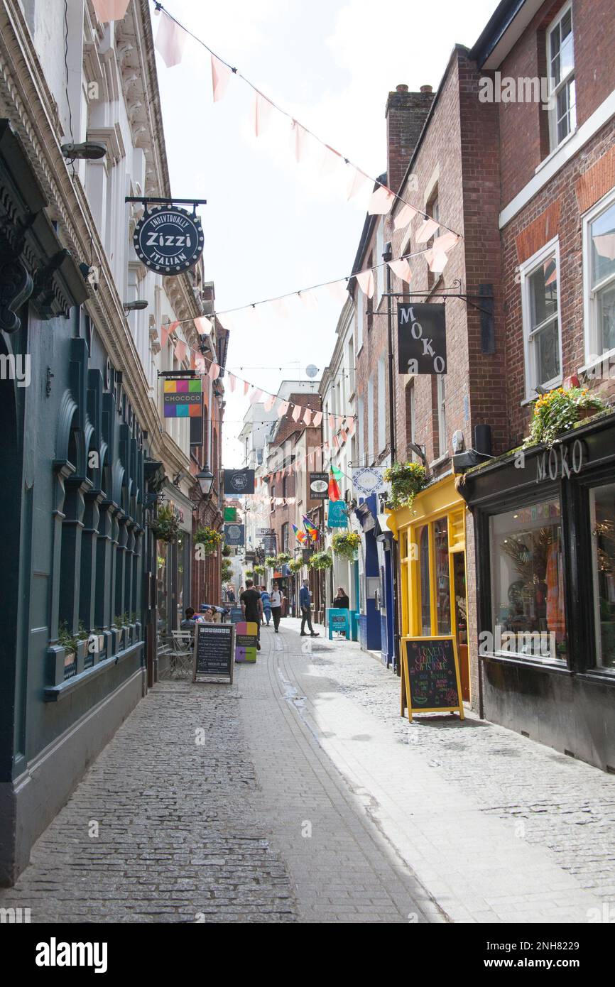 Views along Gandy Street in Exeter, Devon in the UK Stock Photo - Alamy