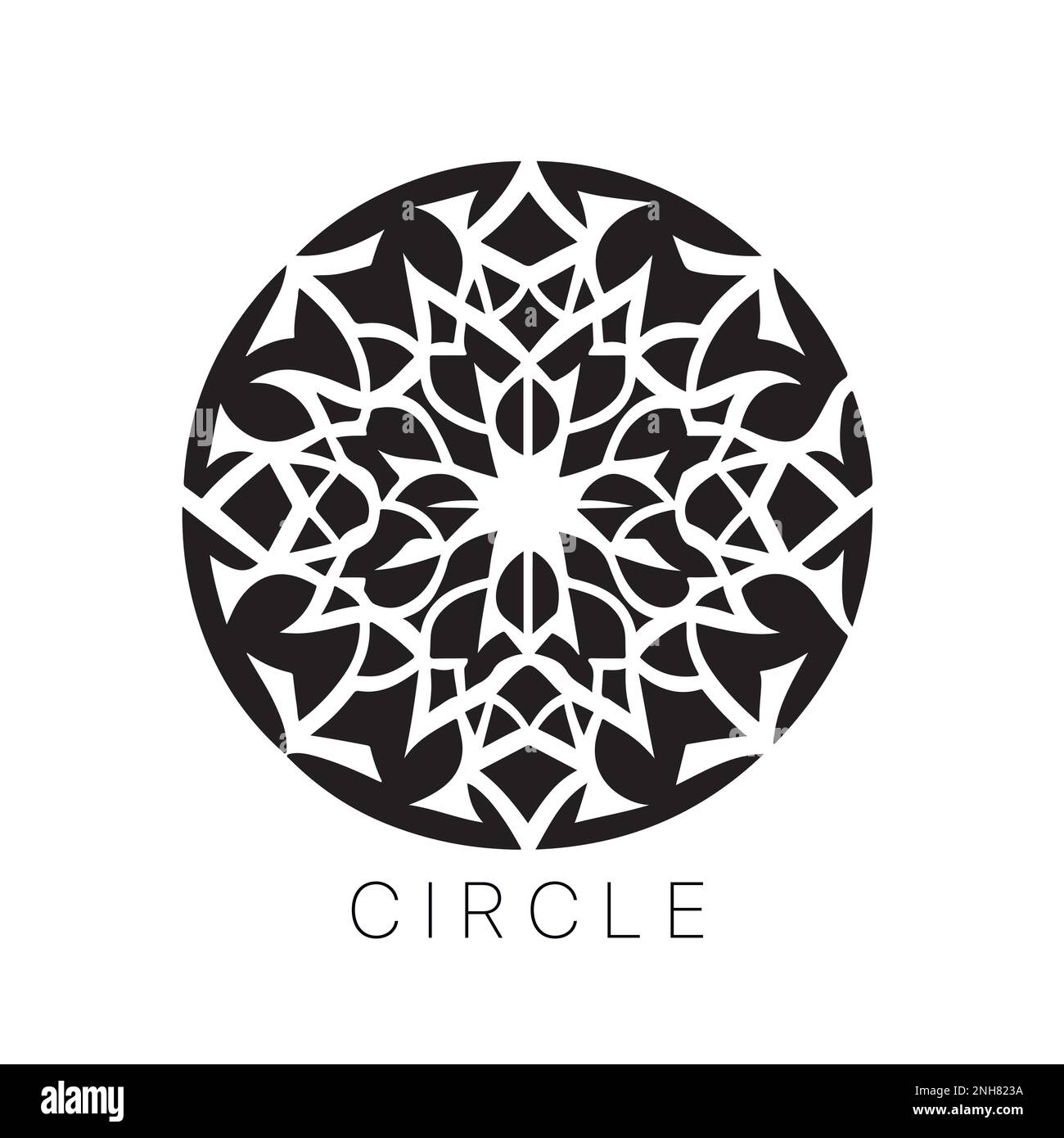 Round decorative line mandala icon hi-res stock photography and images ...
