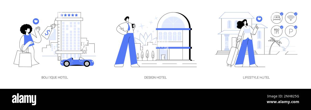 Holiday accommodation abstract concept vector illustrations Stock ...