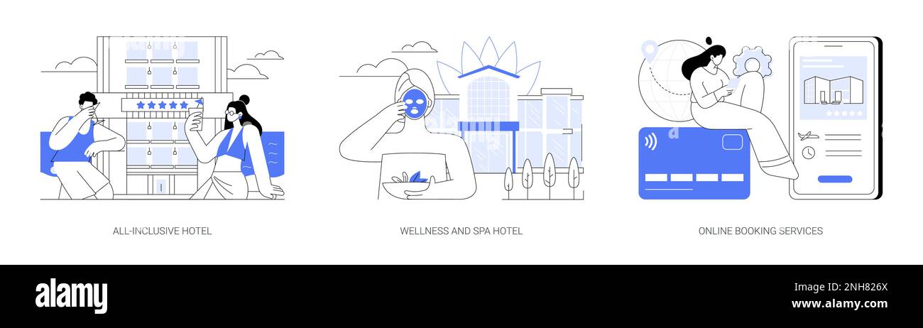 Hospitality industry abstract concept vector illustrations Stock Vector ...