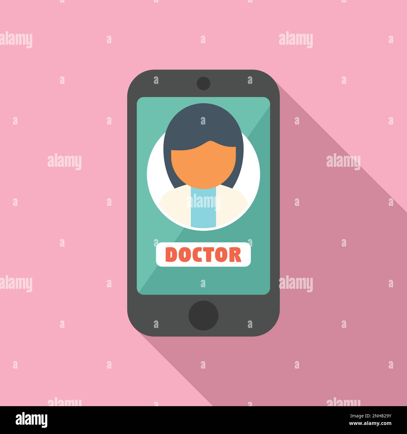 Doctor video call icon flat vector. Online medical consultation. Health ...