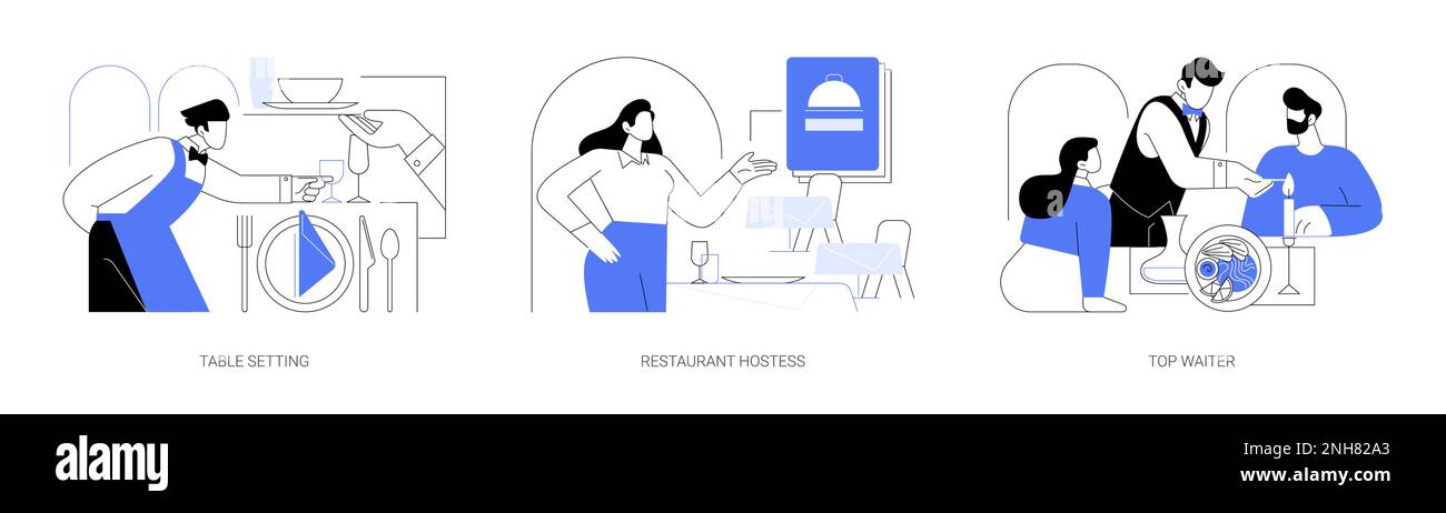 Fine dining restaurant abstract concept vector illustrations Stock ...