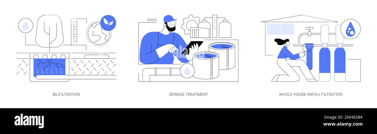 Water purification abstract concept vector illustrations Stock Vector ...