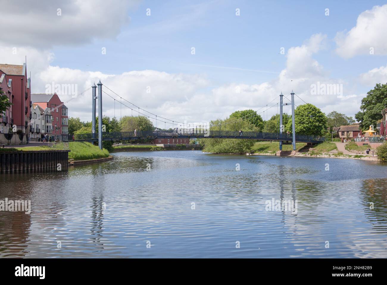 Views of the River Exe and Cricklepit Bridge in Exeter, Devon in the UK ...