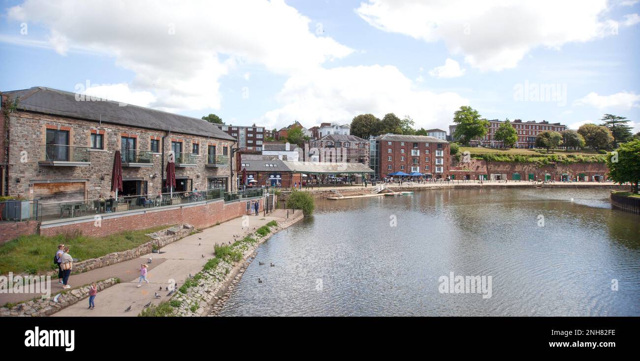Views of the Quay by the River Exe in Exeter, Devon in the UK Stock ...