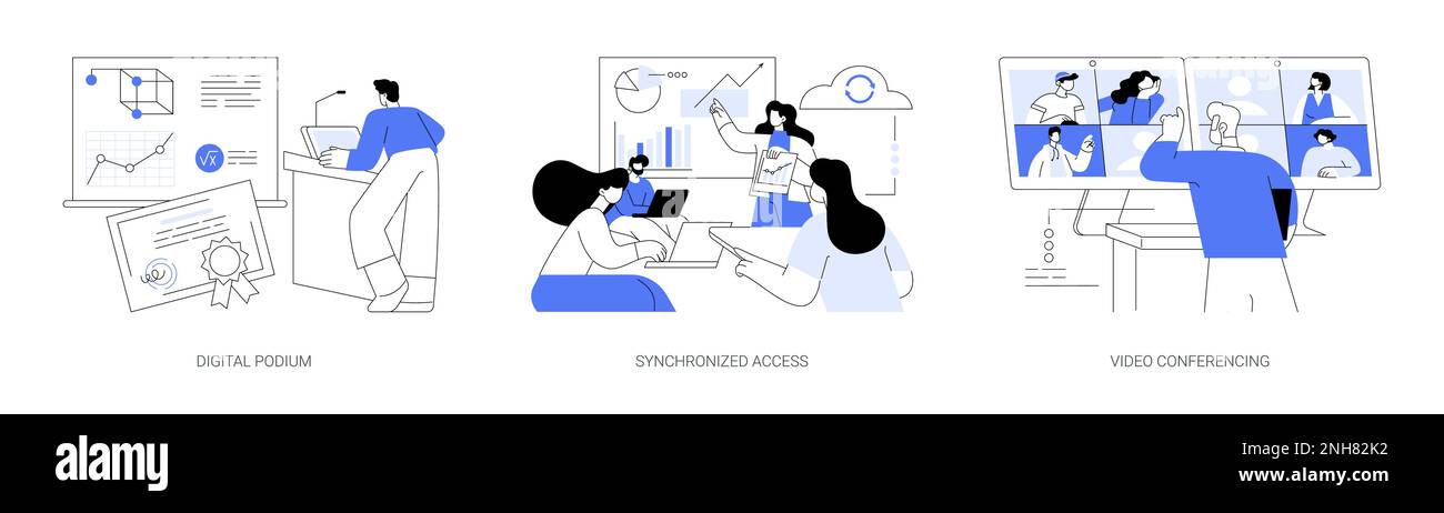 Modern technology in education abstract concept vector illustrations ...