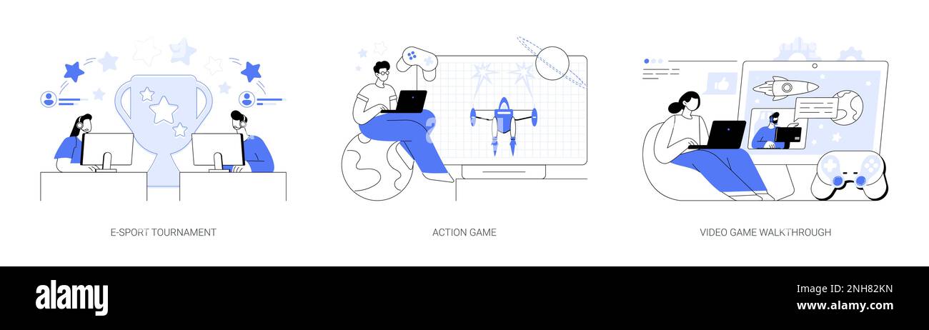 Popular pc game abstract concept vector illustrations Stock Vector ...