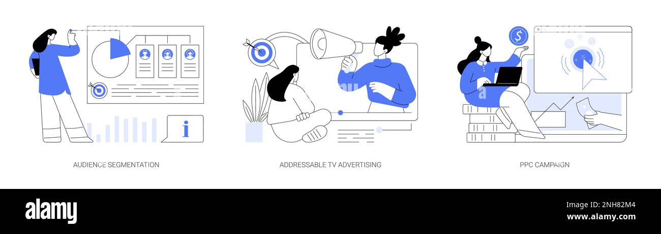 Digital ad campaign abstract concept vector illustrations Stock Vector ...