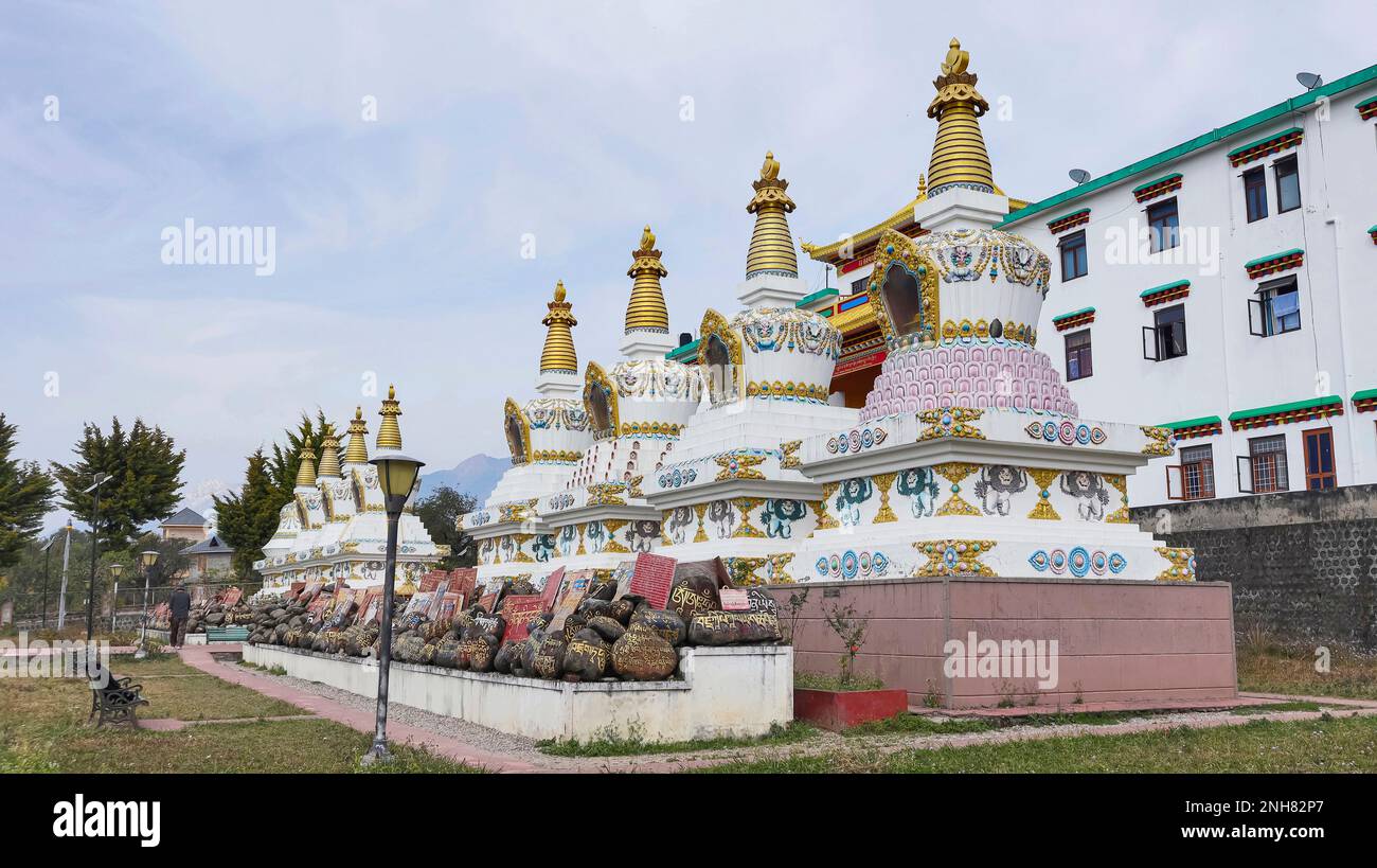 Stupas Outside Peme Awam Choegar Gyume Ling Monastery, Bir, Kangra ...