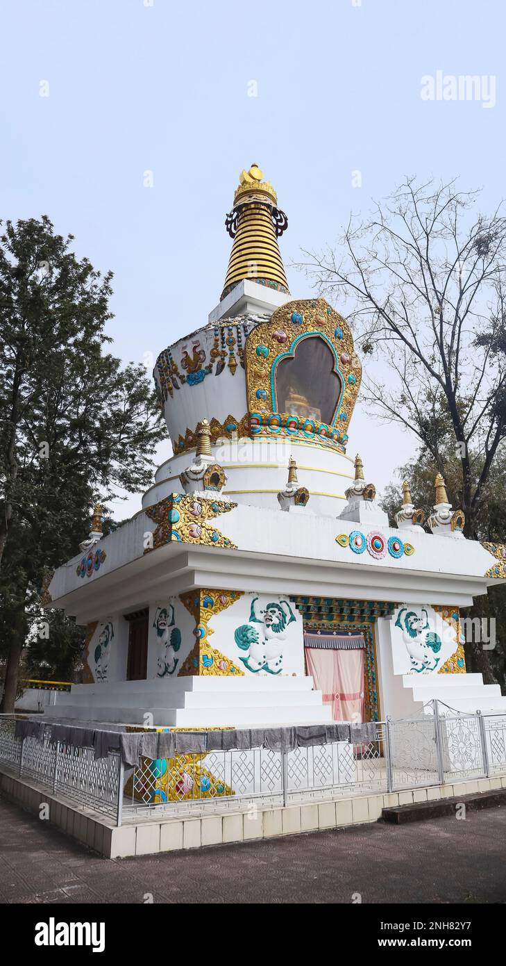 Big Stupa Inside the Peme Awam Choegar Gyume Ling Monastery, Bir ...