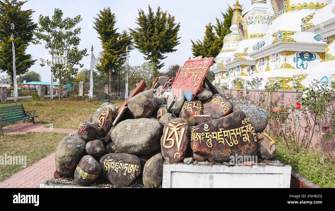 Tibetan Words Written on the Stone Outside of Peme Awam Choegar Gyume ...