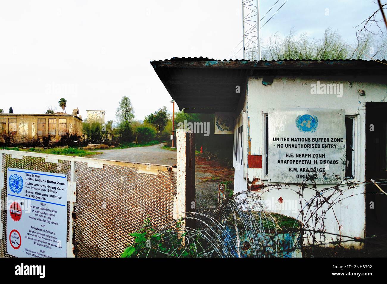 Nicosia, Cyprus - January 31, 2023 Cyprus-Turkish buffer zone ...