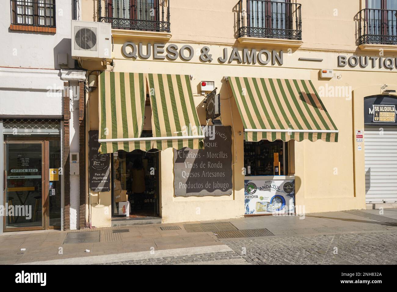 Ham and Cheese shop, facade, Ronda, Andalucia, Spain Stock Photo - Alamy