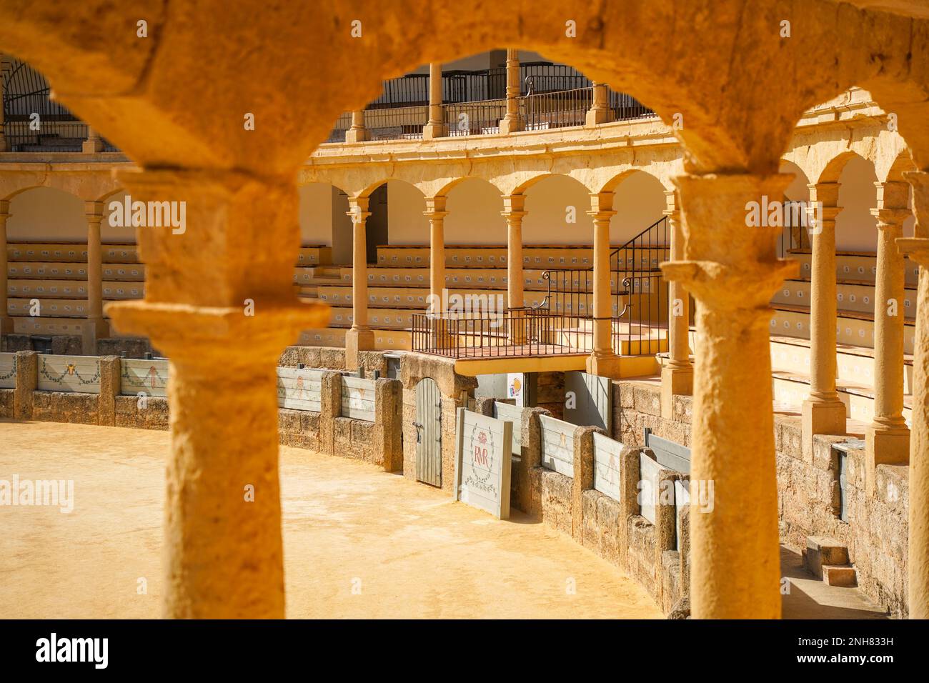 Ronda Bullring, Interior of one of the oldest Bullrings in Spain, Ronda ...