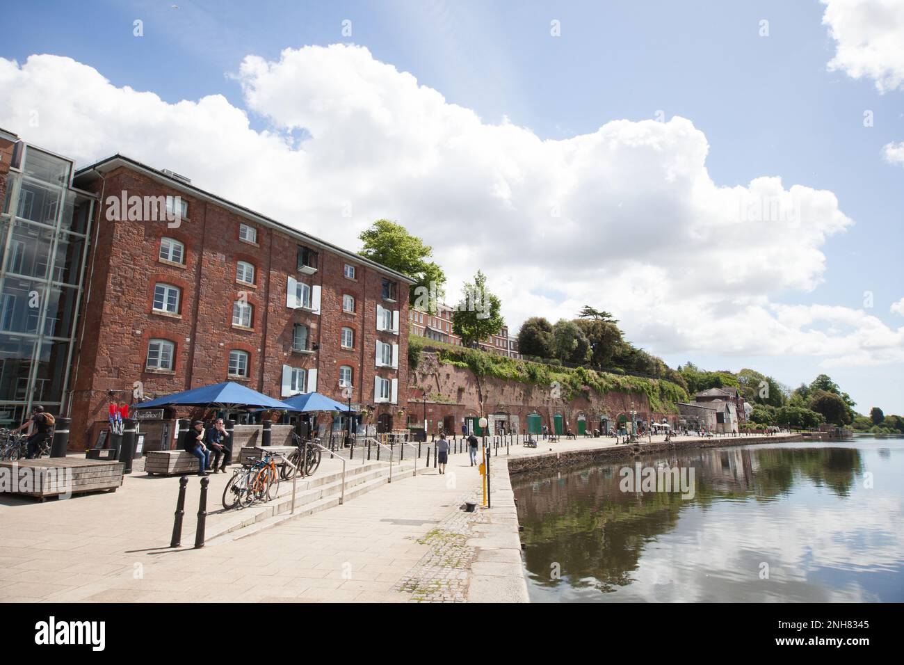 Views of the Quay by the River Exe in Exeter, Devon in the UK Stock ...