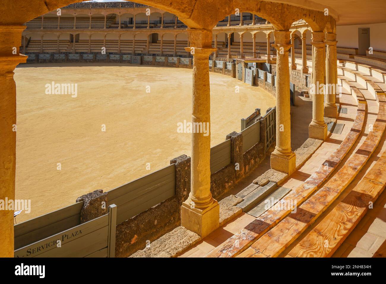 Ronda Bullring, Interior of one of the oldest Bullrings in Spain, Ronda ...