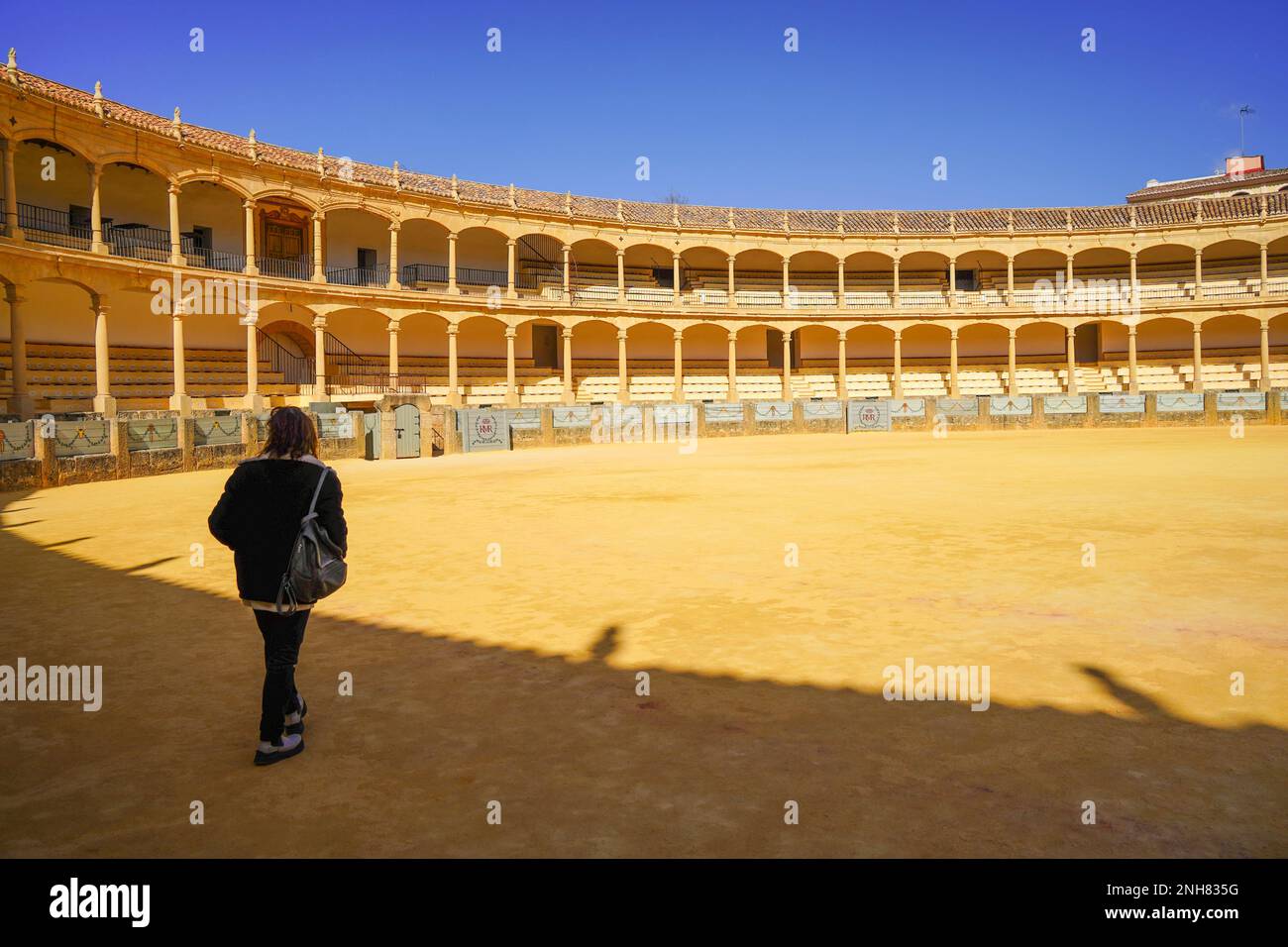 Ronda Bullring, Interior of one of the oldest Bullrings in Spain, Ronda ...