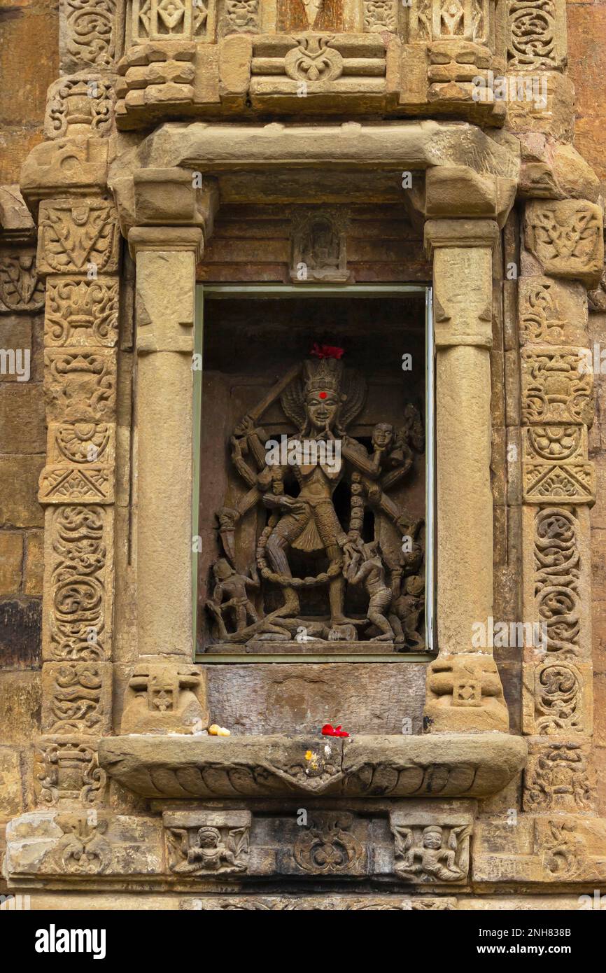 Carving Sculpture of Goddess Chamunda on the Shiv Temple, Baijnath ...