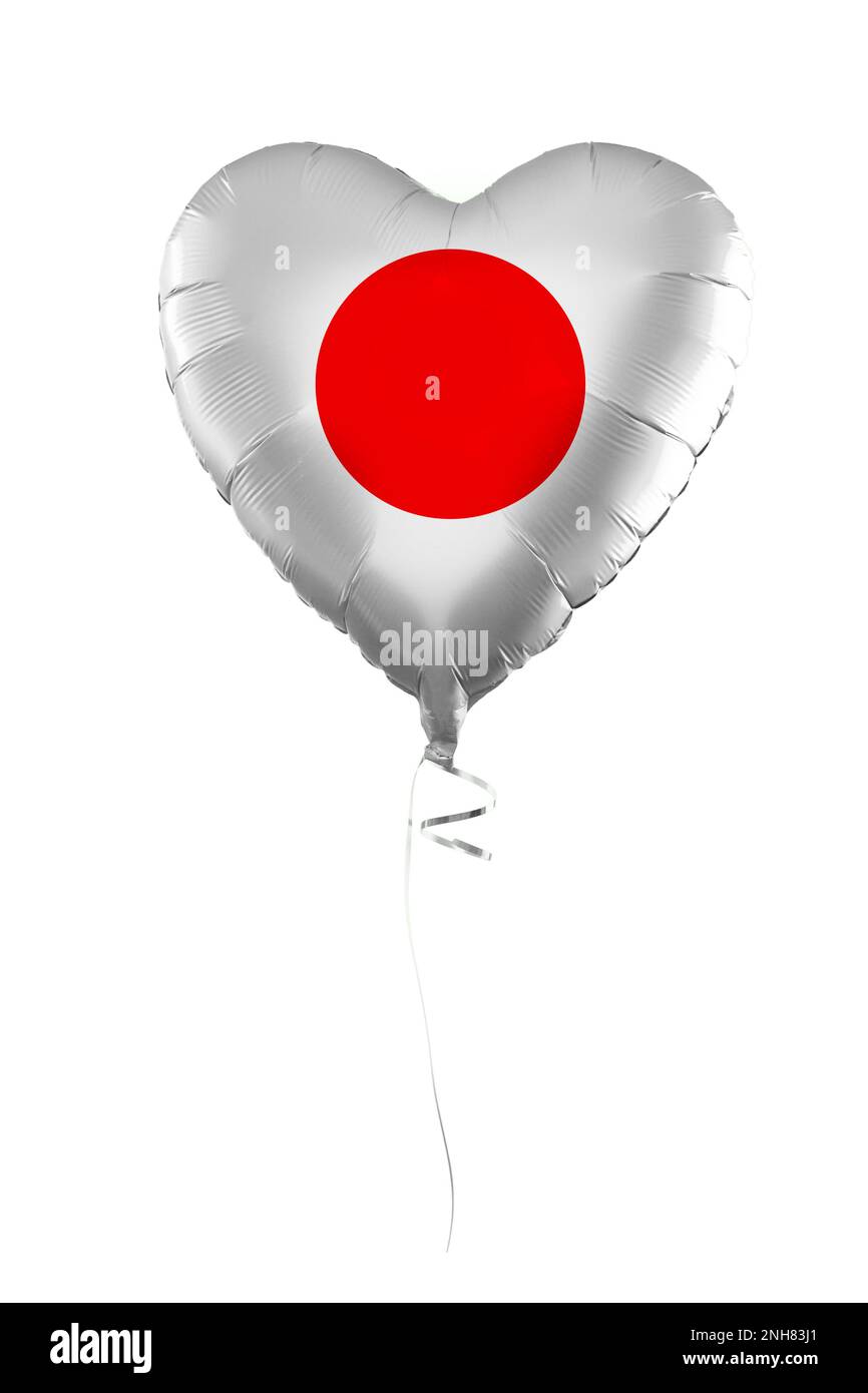 Japan concept. Balloon with Japanese flag isolated on white background ...
