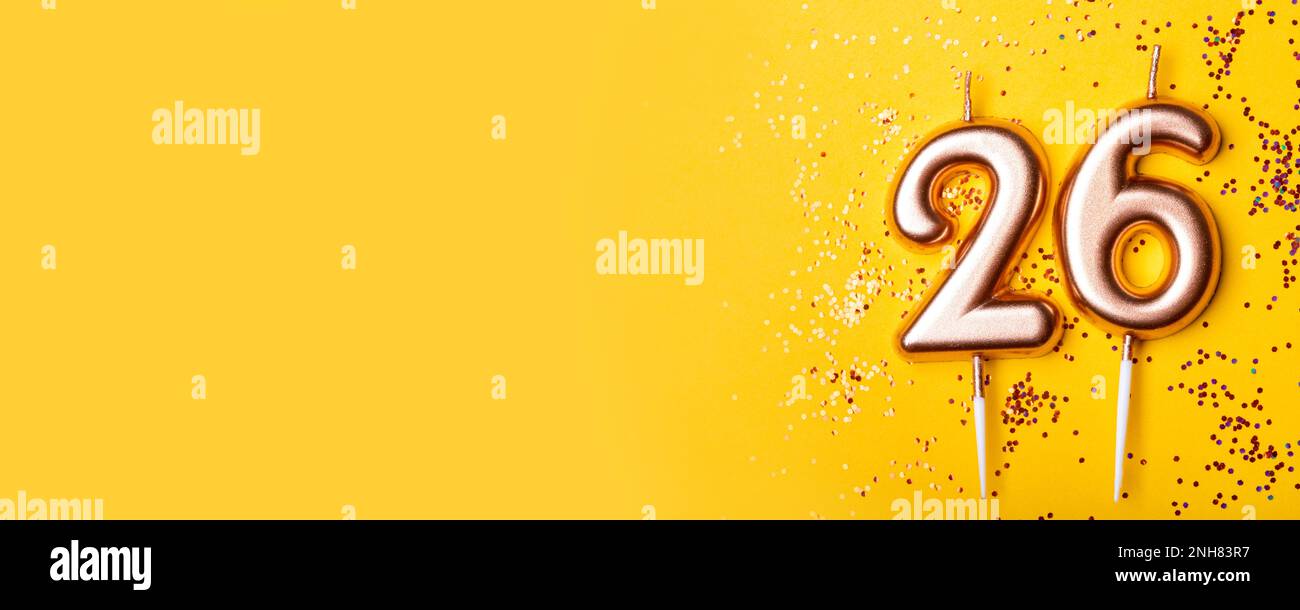 26 years celebration. Greeting banner Stock Photo - Alamy