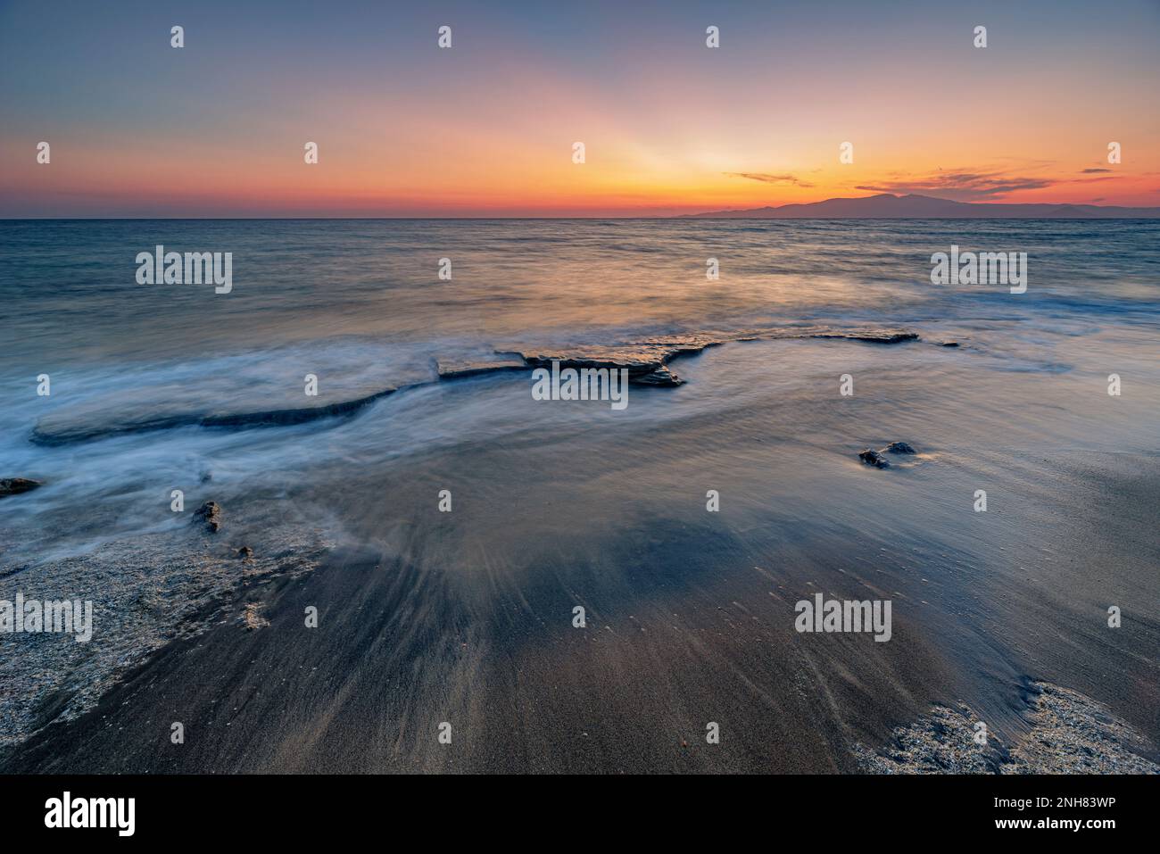 Hawaii beach in the Alikò promontory at dusk, Naxos Stock Photo - Alamy