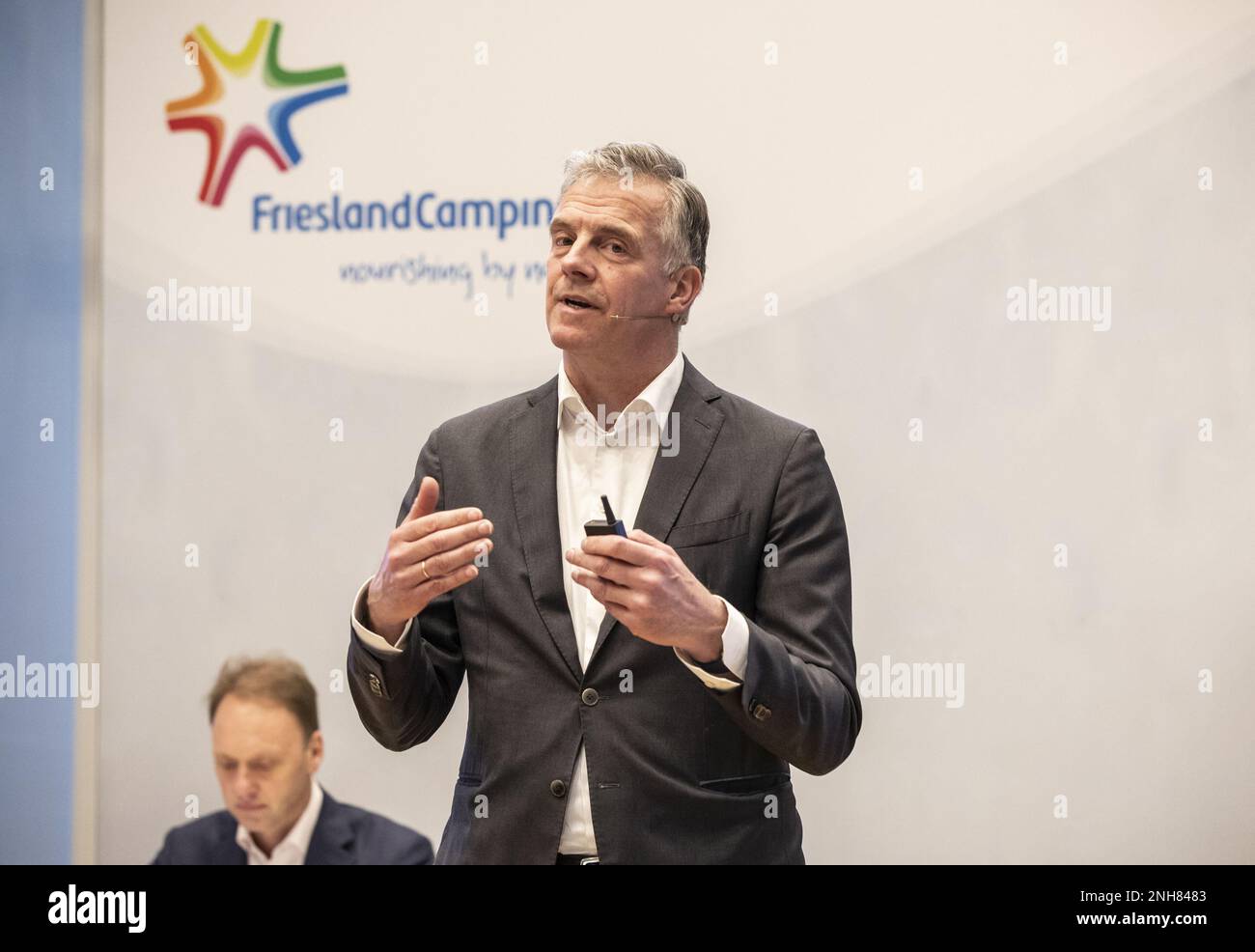 AMERSFOORT - Hans Janssen, CFO FrieslandCampina, during the explanation ...