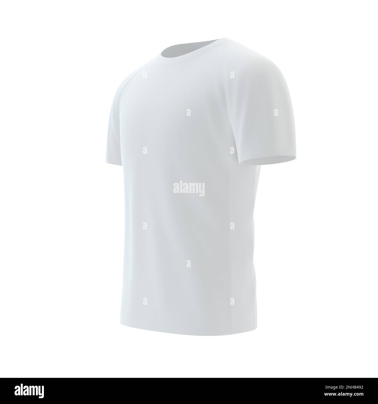 White blank t-shirt template, natural shape on invisible mannequin, for ...