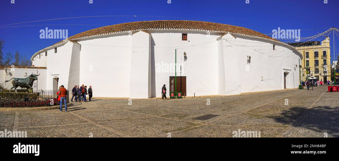 Ronda Bullring, exterior building one of the oldest Bullrings in Spain ...