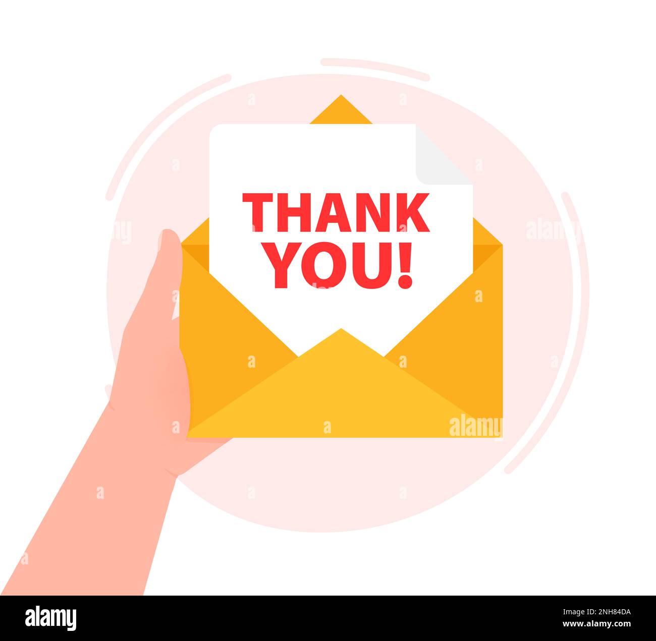 Letter in an envelope with thanks, thank you. Vector stock illustration ...