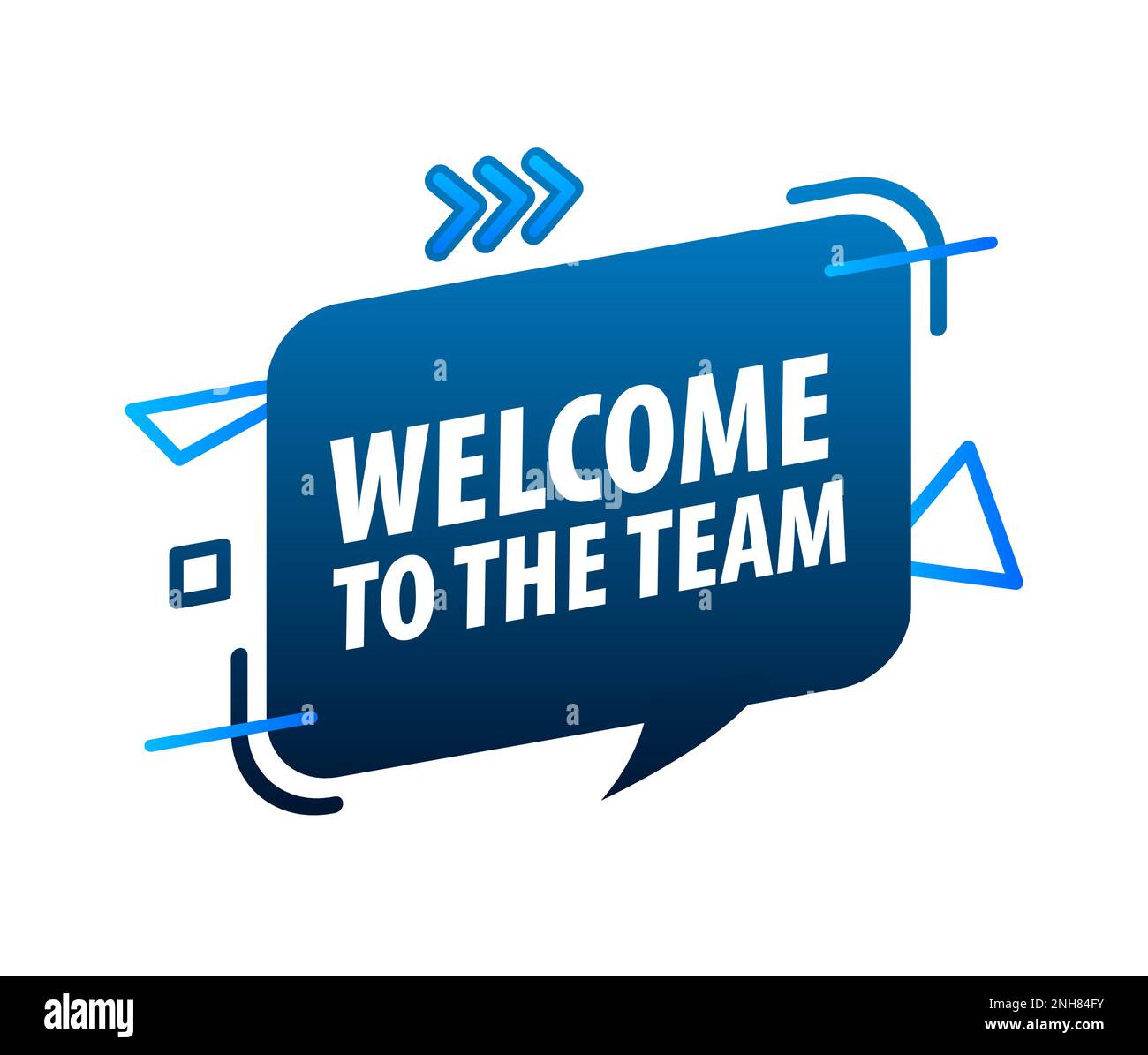Welcome to our team blue label. Vector stock illustration Stock Vector ...