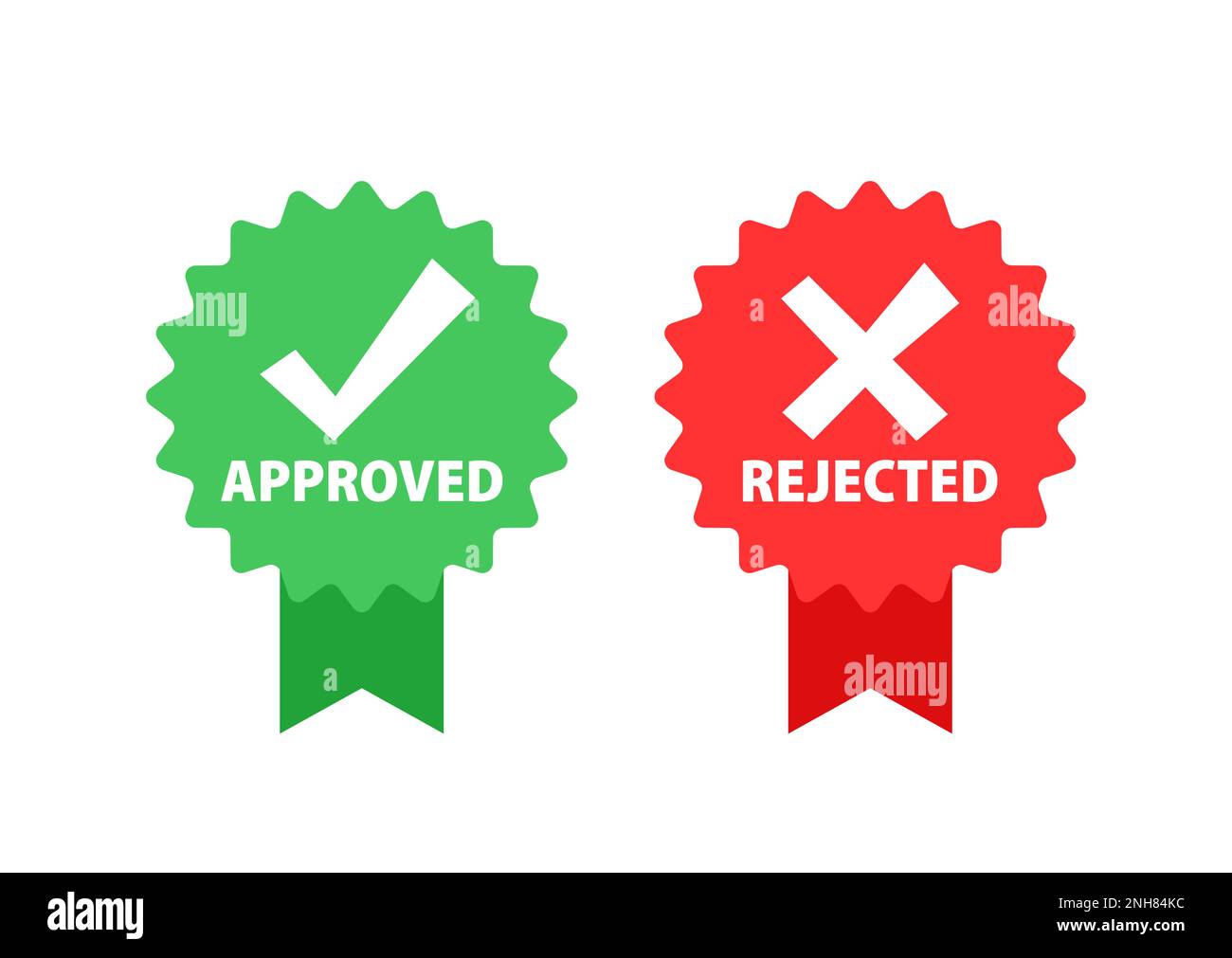 Approved and rejected label. Right and wrong button. Check mark and ... Approved and rejected label. Right and wrong button. Check mark and ...