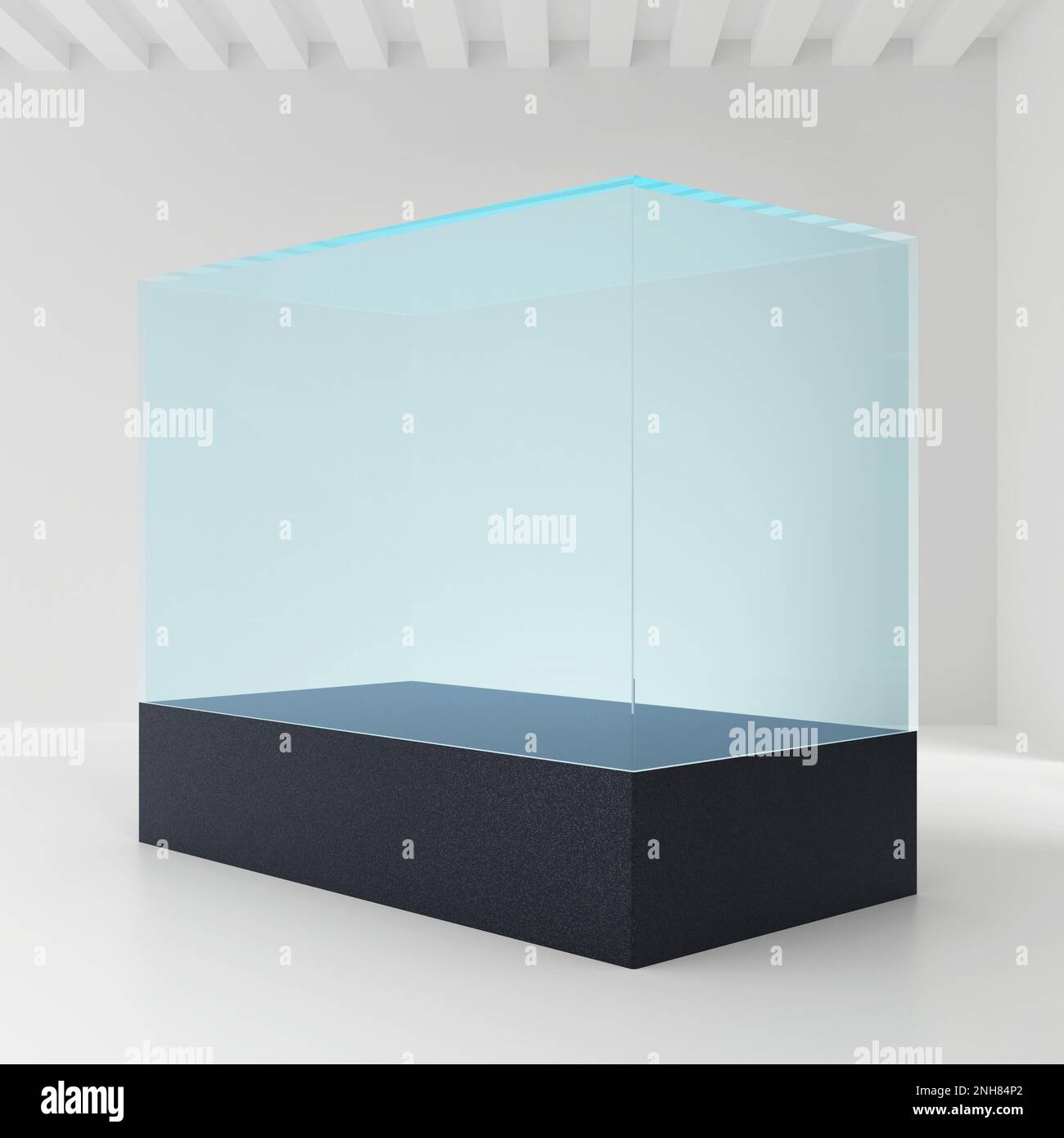 Glass showcase for the exhibition. Stock 3d illustration Stock Photo ...