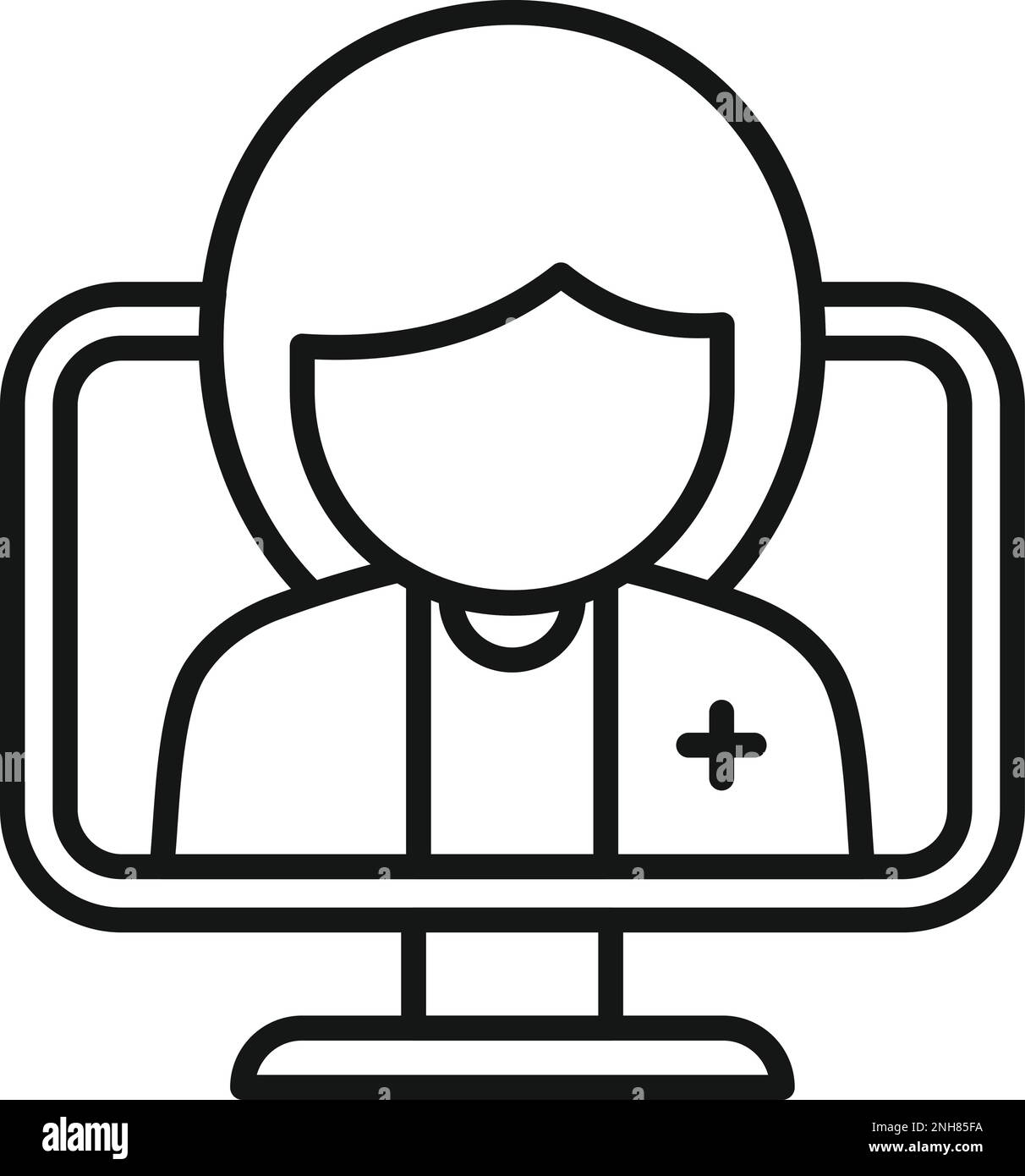 Doctor care icon outline vector. Mobile service. Screen health Stock ...