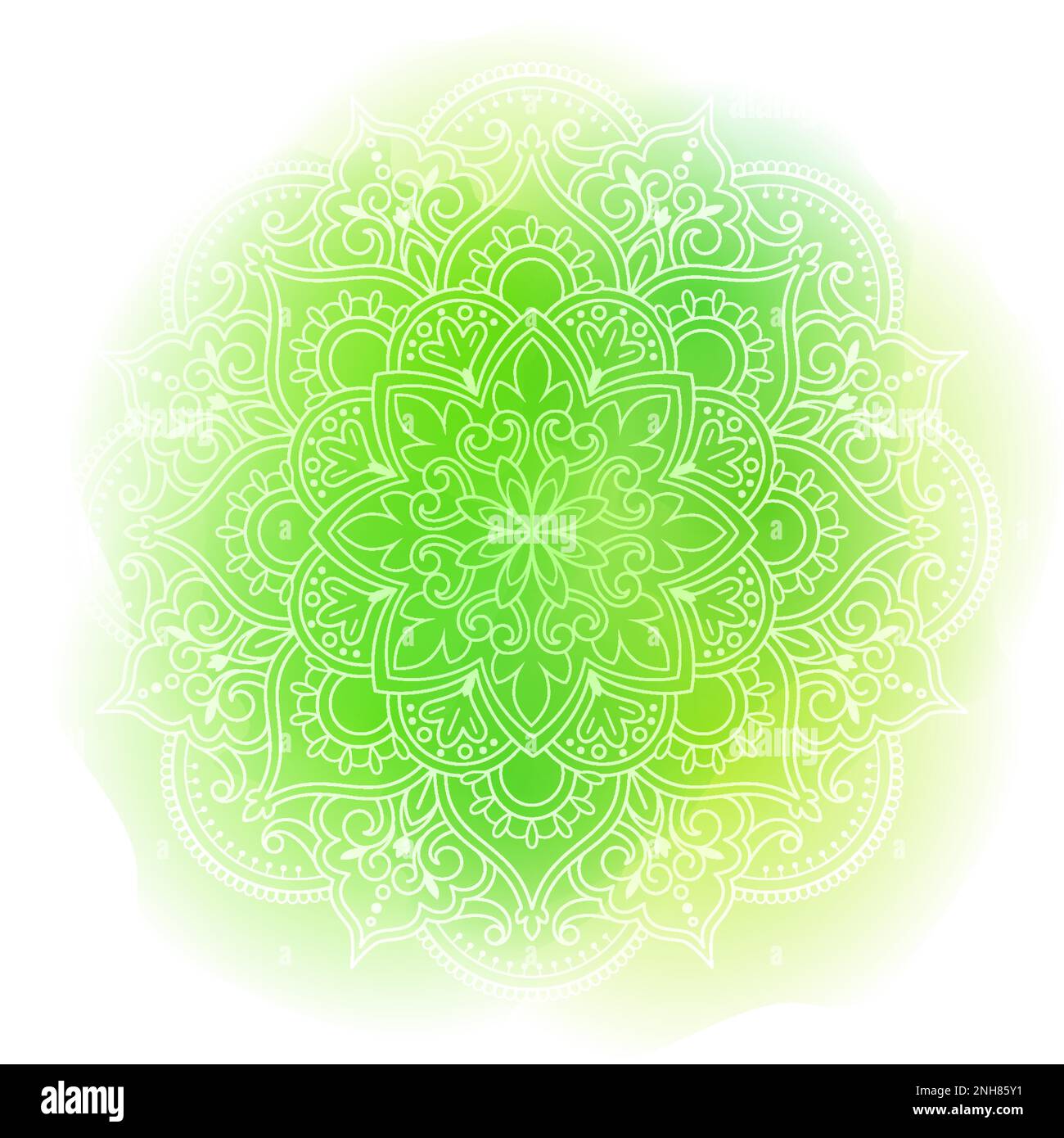 Round gradient mandala on watercolor trace background. Vector boho ...