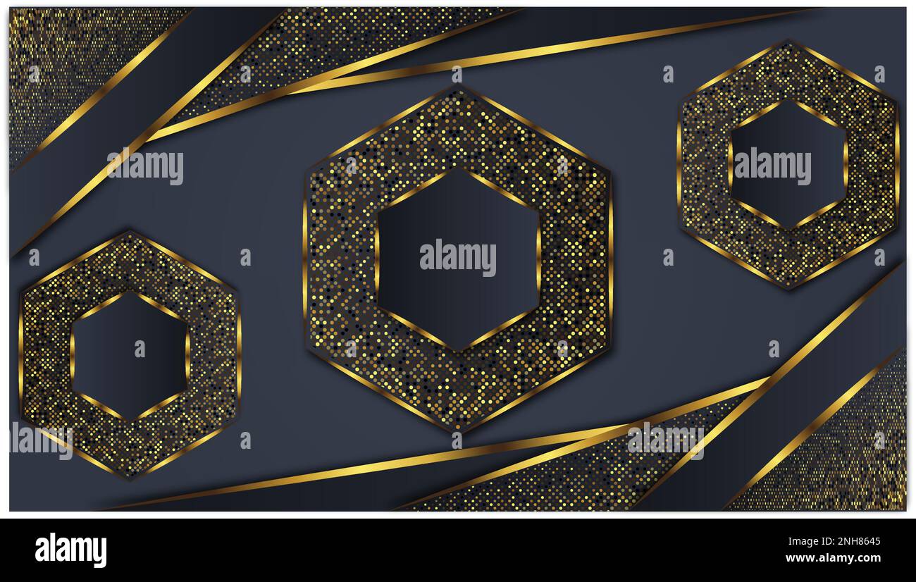 dark gray and golden color background and wallpaper design Stock Vector ...