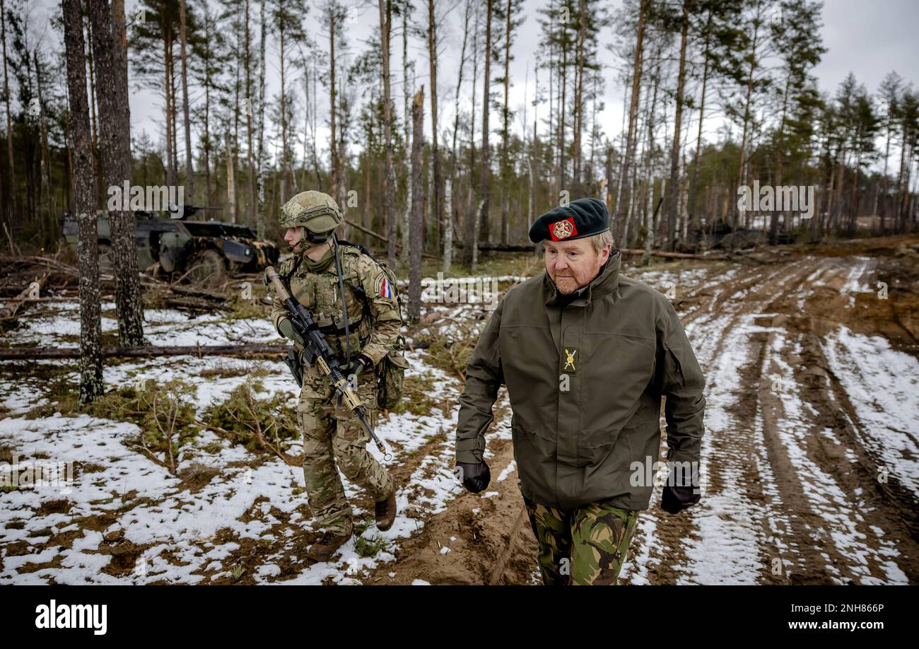Pabrade, Lithuania. 21st Feb, 2023. PABRADE - King Willem-Alexander ...