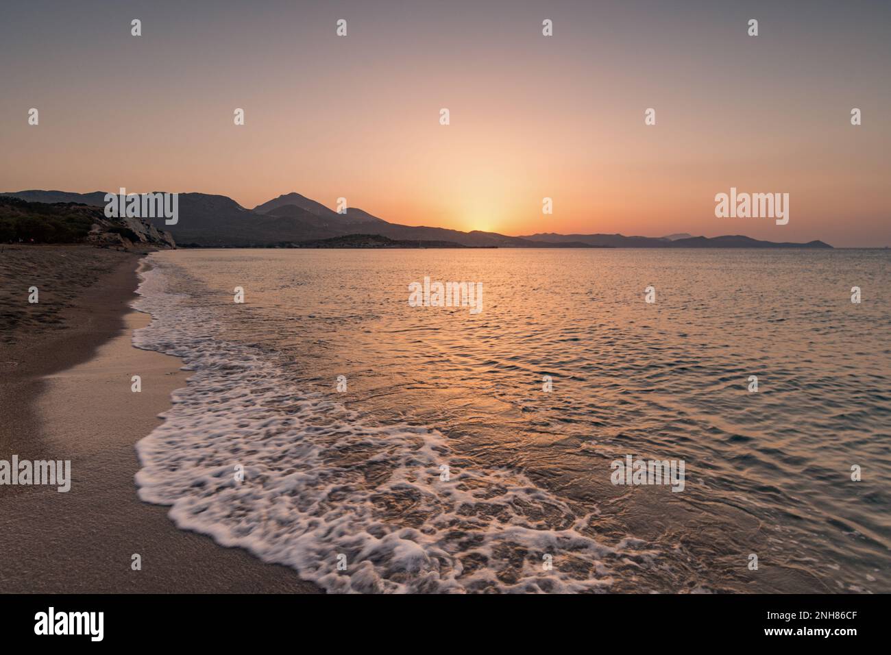 Sunset in Achivadolimni beach, Milos Stock Photo - Alamy