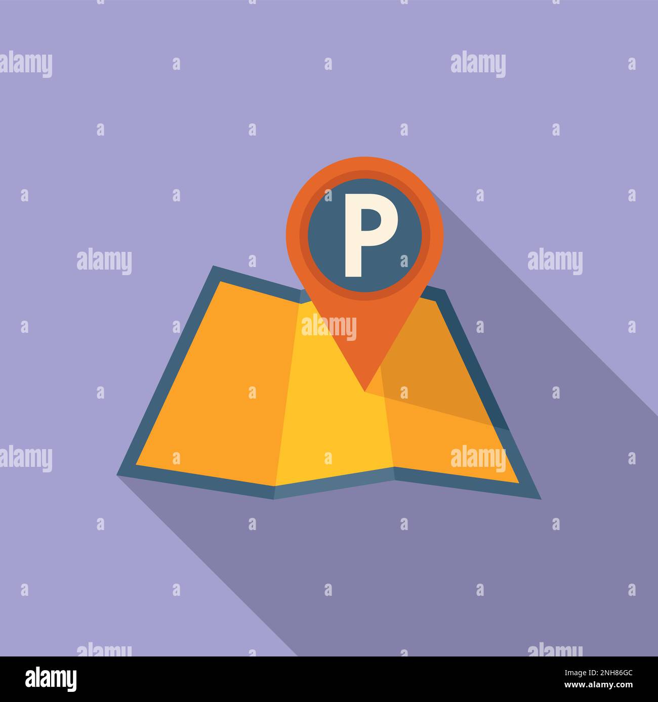Paid parking location icon flat vector. Security zone. Stree payment ...