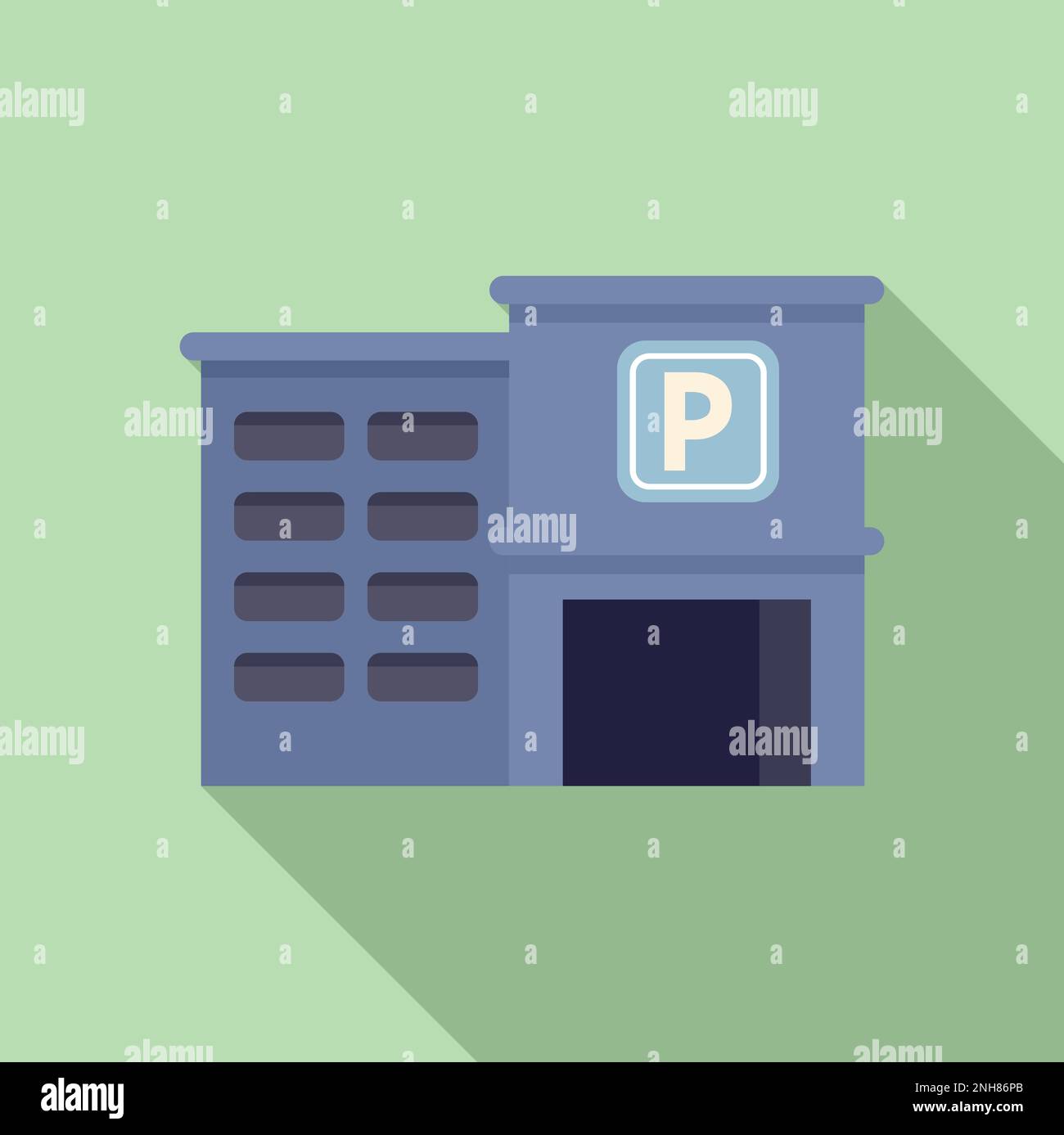Paid parking building icon flat vector. Car park. Zone transport Stock ...