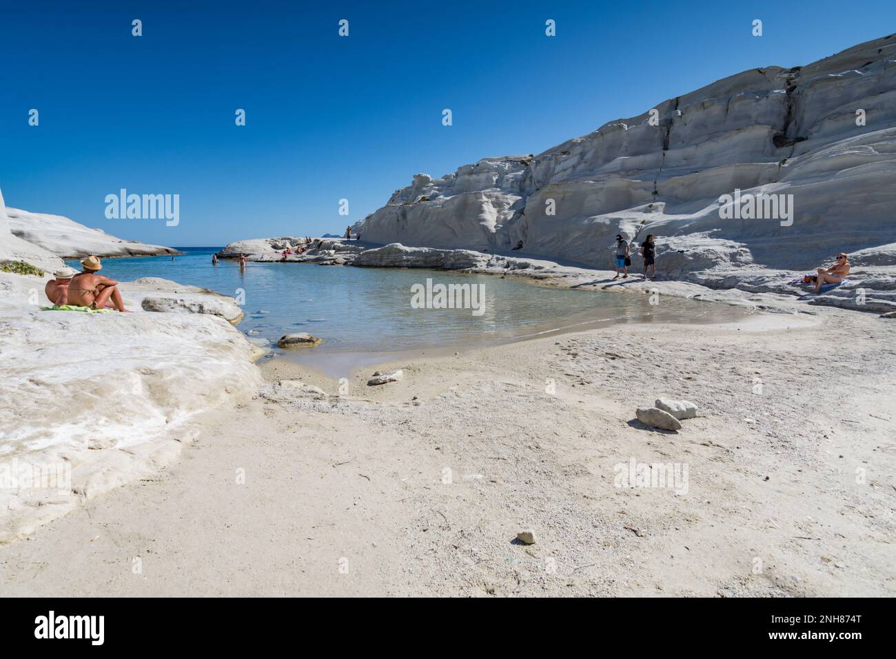 Milos beach cliffs hi-res stock photography and images - Alamy