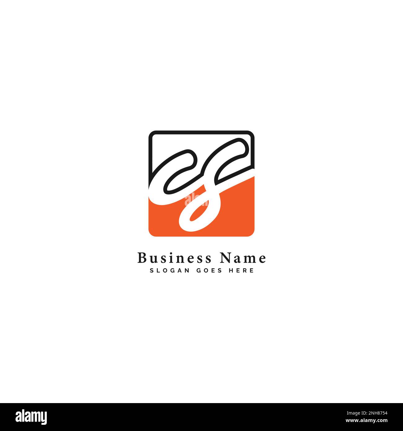 C, S, CS Initial letter handwritten and signature vector image template ...
