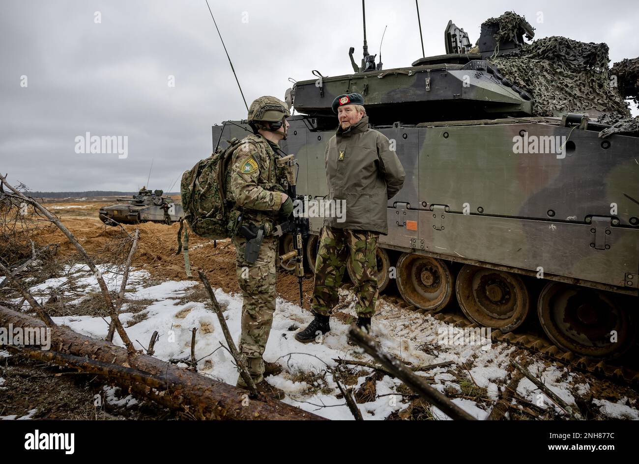 Pabrade, Lithuania. 21st Feb, 2023. PABRADE - King Willem-Alexander in ...