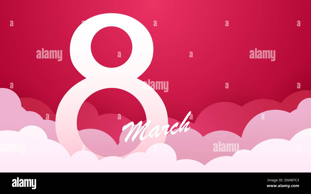 International Women's Day Banner. Flyer for March 8. Number 8 ...