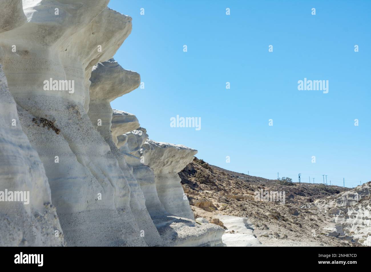 White rock cliff milos island hi-res stock photography and images - Alamy
