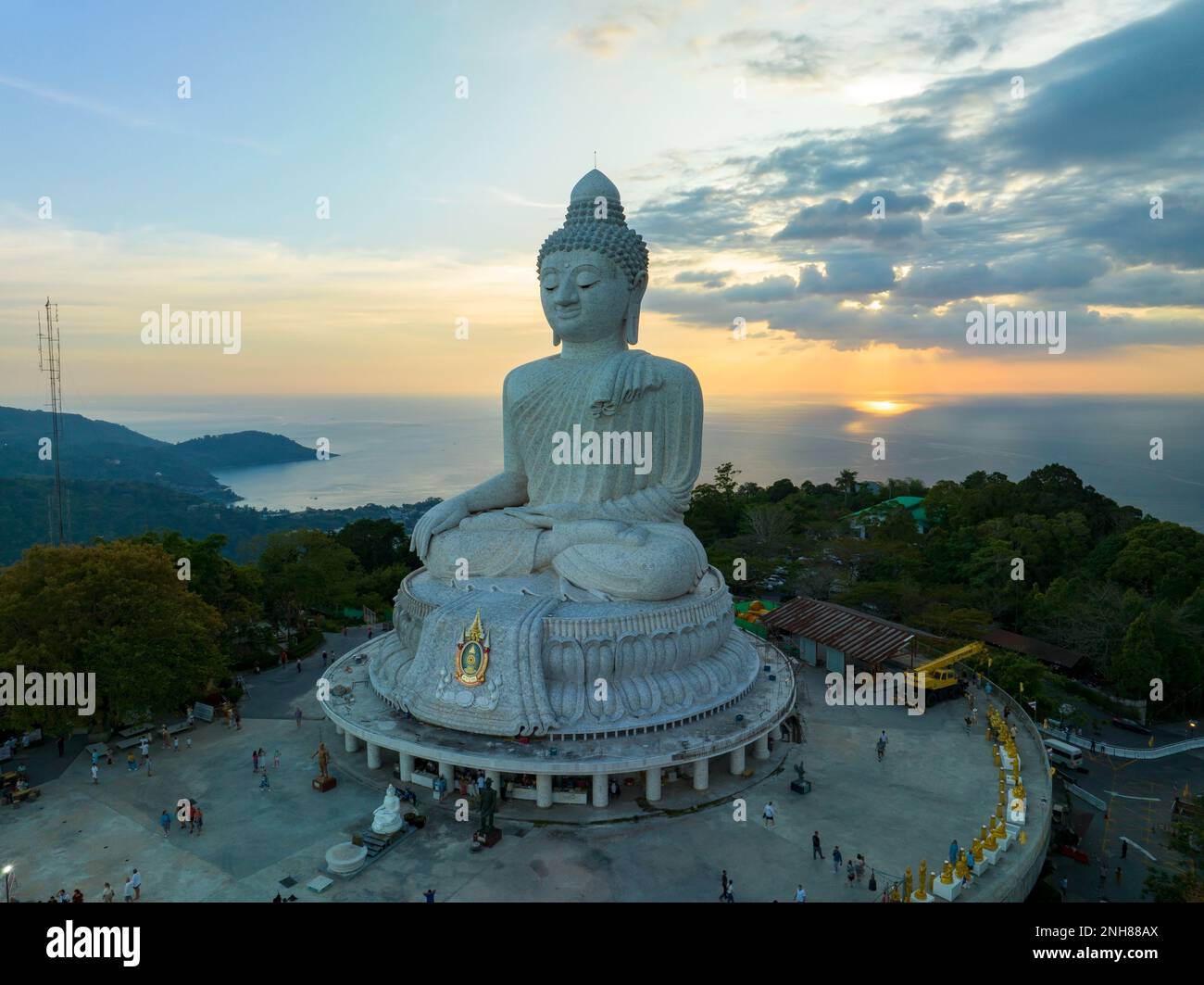 big buddha on high mountain in Phuket Thailand,Amazing light of sunset ...